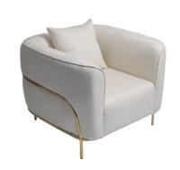 China fabric 89*85*90CM Upholstered Lounge Chair With Gold Stainless Steel for sale