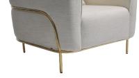 China fabric 89*85*90CM Upholstered Lounge Chair With Gold Stainless Steel for sale