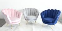 China Nordic Style Flower Shape 78cm Height Velvet Accent Armchair for sale