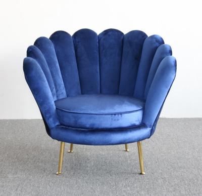 China Nordic Style Flower Shape 78cm Height Velvet Accent Armchair for sale