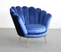 China Nordic Style Flower Shape 78cm Height Velvet Accent Armchair for sale