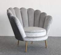 China Nordic Style Flower Shape 78cm Height Velvet Accent Armchair for sale