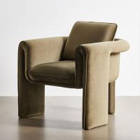 China Single 75*82*70cm Beige Velvet Armchair Living Room Sofa for sale