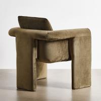 China Single 75*82*70cm Beige Velvet Armchair Living Room Sofa for sale