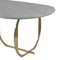 China Modern Stainless Steel 160KG White Marble Top Dining Table for sale