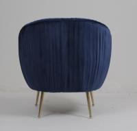 China Modern Blue 88CM Velvet Fabric Armchair With Stainless Steel Legs for sale