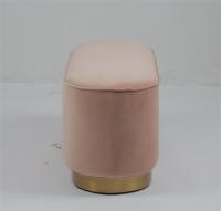 China Modern Velvet Fabric Ottoman Bench Bedroom With Golden Trim for sale