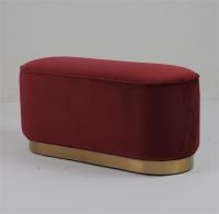 China Modern Velvet Fabric Ottoman Bench Bedroom With Golden Trim for sale