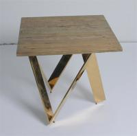 China 60x60x60cm Living Room Coffee Table X Shaped With Brass Leg for sale