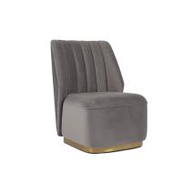 China 95cm Height Leisure Velvet Fabric Gray Armchair For Cafe for sale