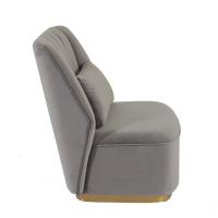 China 95cm Height Leisure Velvet Fabric Gray Armchair For Cafe for sale