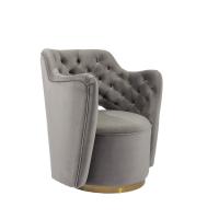 China Indoor Leisure 72cm Width Living Room Armchair With Grey Buttons for sale
