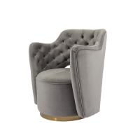 China Indoor Leisure 72cm Width Living Room Armchair With Grey Buttons for sale