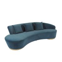China EPE Wrapped Velvet Modern Fabric Sofa With Stainless Steel Base for sale
