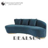 China EPE Wrapped Velvet Modern Fabric Sofa With Stainless Steel Base for sale