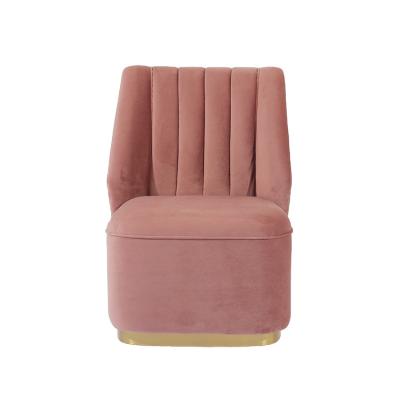 China Nordic Style Tufted Pink Velvet Modern Fabric Sofa 95cm Height for sale