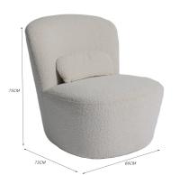 China Single Beige Velvet Armchair Modern Fabric Sofa Chair 75*82*70cm for sale