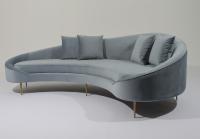 China W 260cm Velvet Fabric Sofa Stainless Steel Base Couch For Living Room for sale