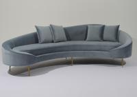 China W 260cm Velvet Fabric Sofa Stainless Steel Base Couch For Living Room for sale