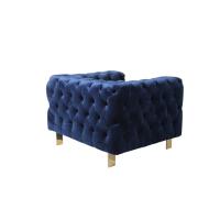 China L108cm Comfortable Royal Blue Velvet Chair Button For Living Room for sale