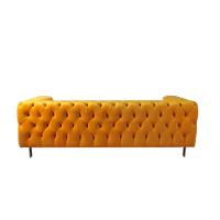 China Modern Style Velvet Fabric Stainless Steel Living Room Sofa 228CM Length for sale