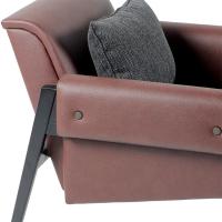 China Hotel Furniture Set PU Leather Metal Frame Occasional Chair Height 73cm for sale
