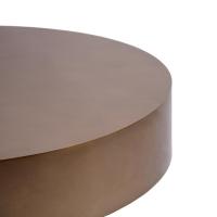 China DIA120x30cm Round Black Steel Base Coffee Table Burnished Brass Top for sale