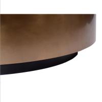 China DIA120x30cm Round Black Steel Base Coffee Table Burnished Brass Top for sale