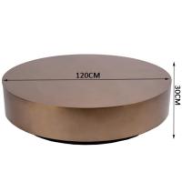 China DIA120x30cm Round Black Steel Base Coffee Table Burnished Brass Top for sale