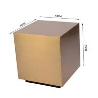 China Burnished Brass Black Steel Square Living Room Coffee Table 50x50x55cm for sale