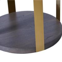 China Luxury Round Wooden Top Stainless Steel  Coffee Table Sturdy 72x64cm for sale