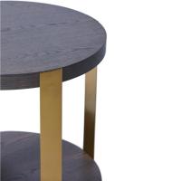 China Luxury Round Wooden Top Stainless Steel  Coffee Table Sturdy 72x64cm for sale