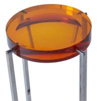 China Modern Home Stainless Steel  Brown Glass Coffee Table 30x60cm for sale