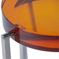 China Modern Home Stainless Steel  Brown Glass Coffee Table 30x60cm for sale