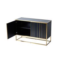 China Modern Sideboard Cabinet Gold Stainless Steel 2 Door Bar Cabinet For Home Hotel for sale