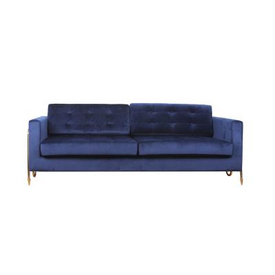 China Stainless Steel Designer Small Apartment Modern Fabric Sofa  W 225cm for sale