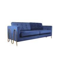China Stainless Steel Designer Small Apartment Modern Fabric Sofa  W 225cm for sale