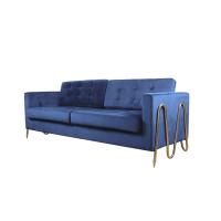 China Stainless Steel Designer Small Apartment Modern Fabric Sofa  W 225cm for sale