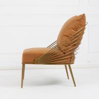 China Modern Gold Brass Living Room Armchair Stainless Steel Frame for sale