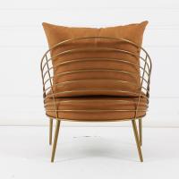 China Modern Gold Brass Living Room Armchair Stainless Steel Frame for sale