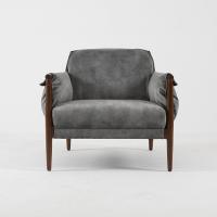 China Fabric Upholstered Solid Wood Frame Accent Chair Nordic Style for sale