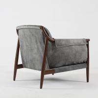 China Fabric Upholstered Solid Wood Frame Accent Chair Nordic Style for sale