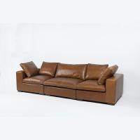 China Cow Leather 3 Seater  Modern Leather Sofa Set For Living Room for sale