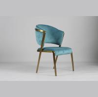 China Upholstered Sillas Blue Velvet Dining Chair For Kitchen Modern Nordic for sale