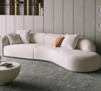 China Soft Round Modern Couch Simple Sofa Minimalist Special Shaped Cashmere White Sofa Designs for sale