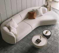 China Soft Round Modern Couch Simple Sofa Minimalist Special Shaped Cashmere White Sofa Designs for sale