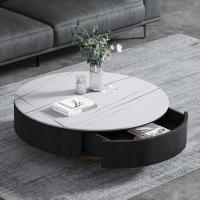 China RCT-1248 Modern Multifunctional Marble Top Round Coffee Table With Storage Drawer for sale