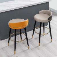 China Luxury Star Hotel Bar Furniture Stool Rotating PU High Chair for sale