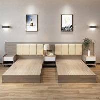China Luxury style solid wood Upholstered fabric hotel bedroom furniture for sale