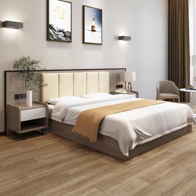 China Luxury style solid wood Upholstered fabric hotel bedroom furniture for sale